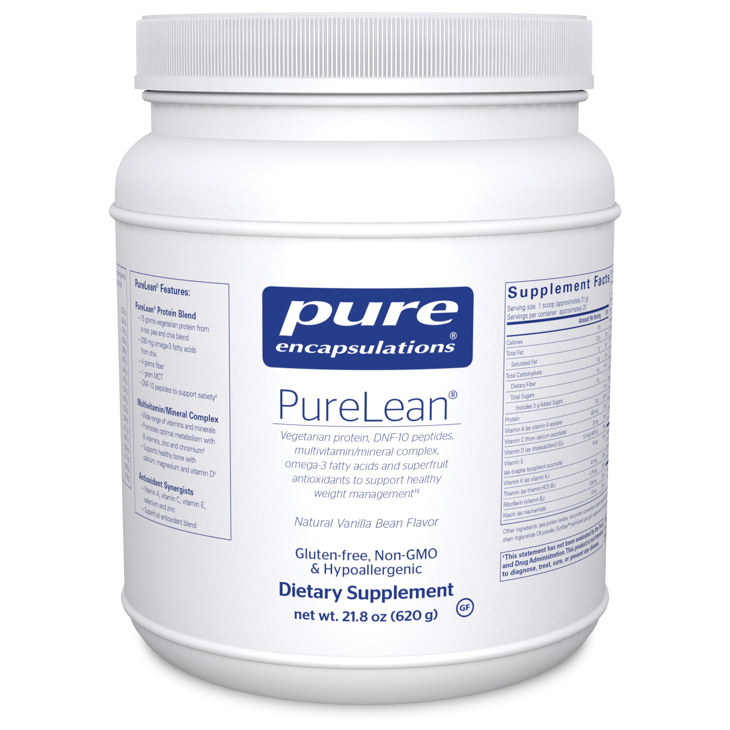 PureLean® Protein Natural Vanilla Flavor by Pure Encapsulations ...