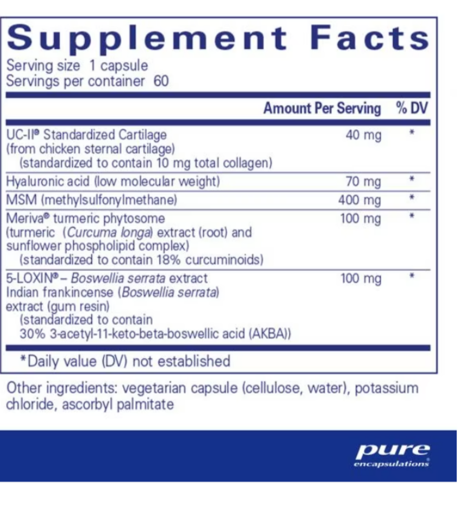 Joint Complex (single dose)* 60 caps By Pure Encapsulations - Natural ...